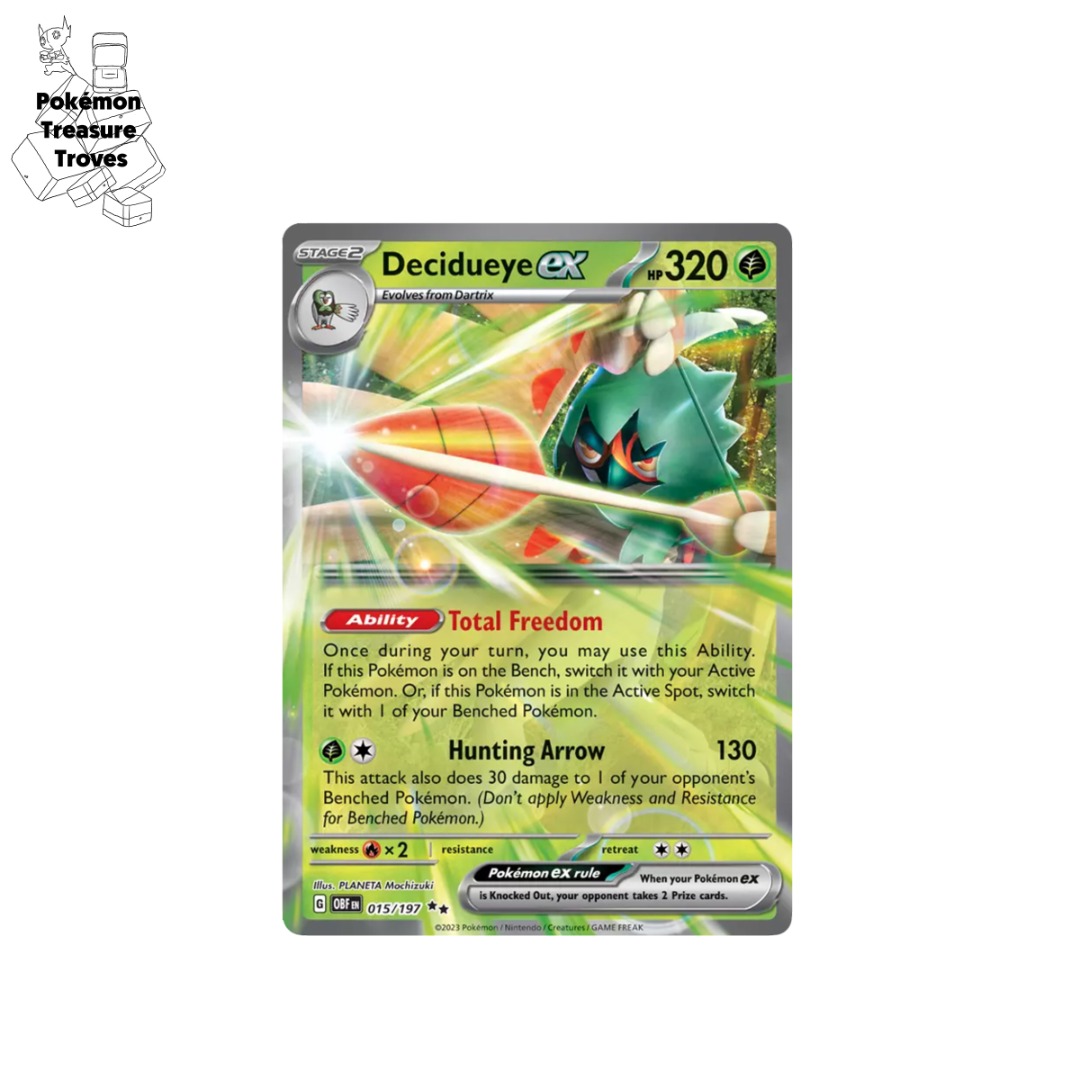 Pokemon Scarlet & Violet Obsidian Flames Decidueye Ex Card, Hobbies ...