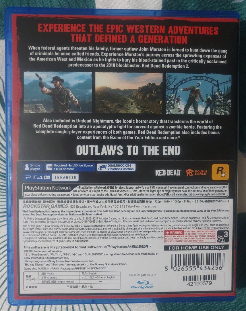 PS4 Game - Red Dead Redemption, Video Gaming, Video Games, PlayStation ...