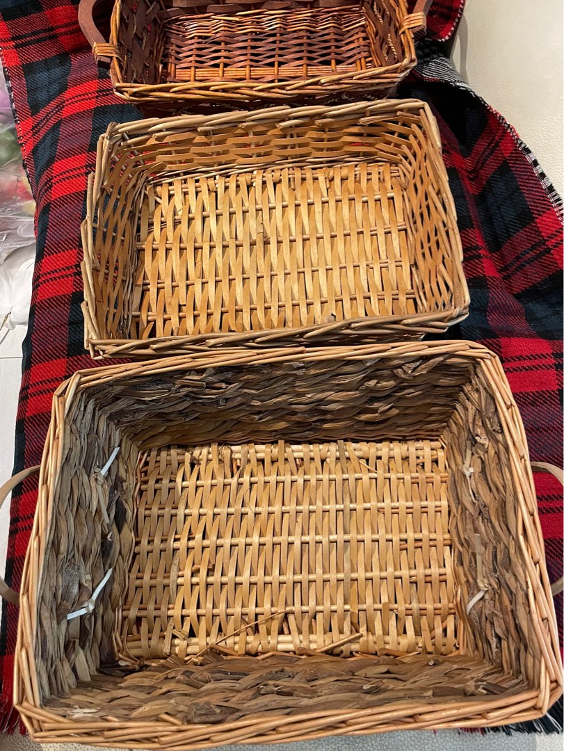 Rectangle rattan baskets, Food & Drinks, Gift Baskets & Hampers on ...