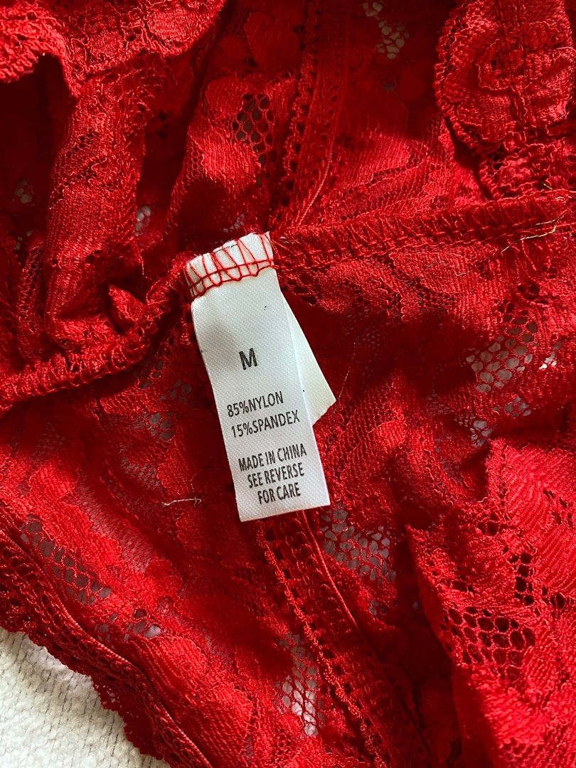 Red Lace Innerwear, Women's Fashion, Undergarments & Loungewear on ...