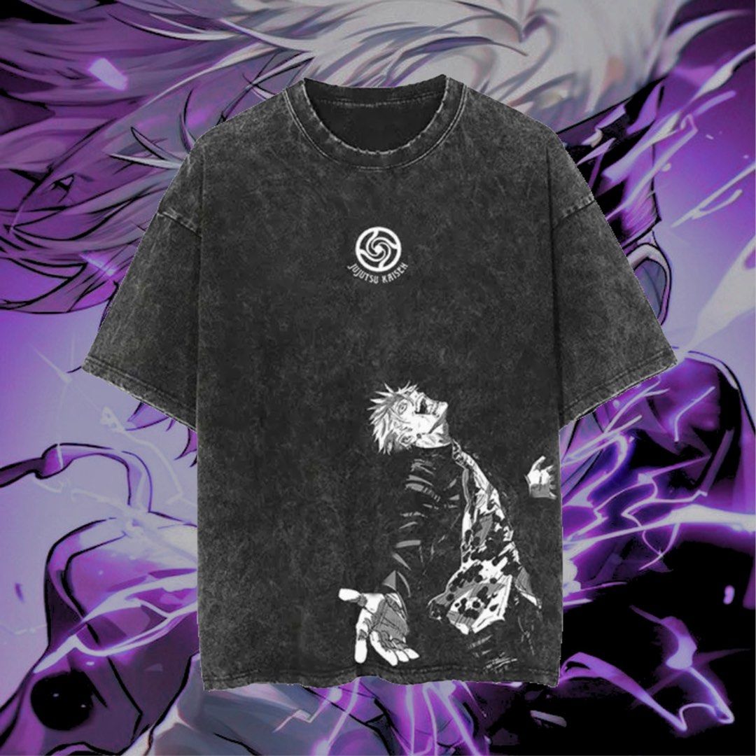 SATORU GOJO (Vintage Wash Tee) (Jujutsu Kaisen Anime Series), Men's ...