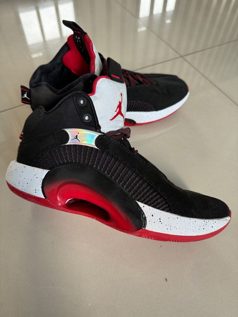 SEPATU NIKE AIR JORDAN XXXV 35 PF RED BLACK ORIGINAL, Fesyen Pria, Sepatu , Sneakers di Carousell