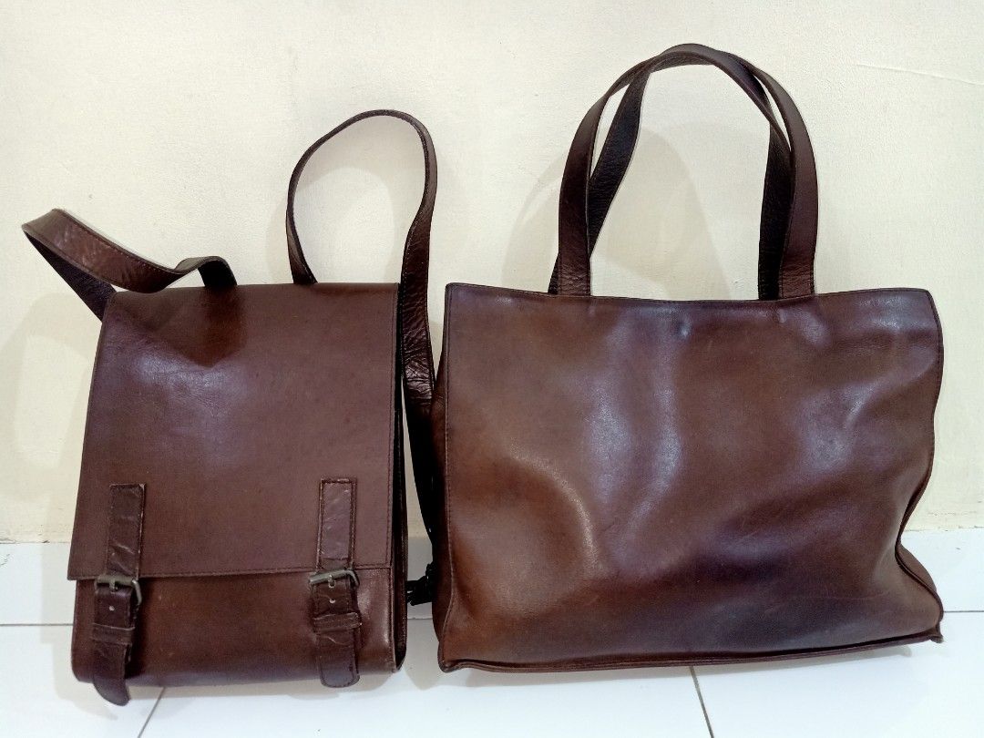 Set Bag Leather, Men's Fashion, Bags, Backpacks on Carousell
