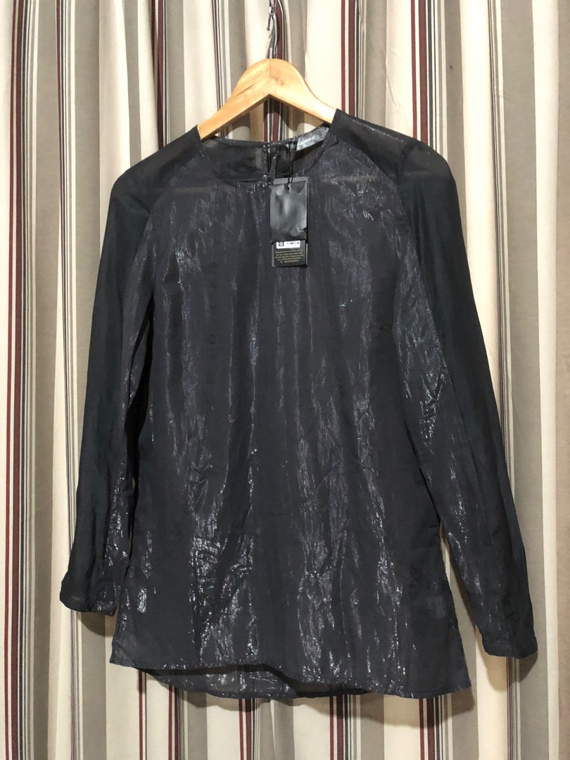 Shimmering Top in Heater Gray, Women's Fashion, Tops, Longsleeves on ...