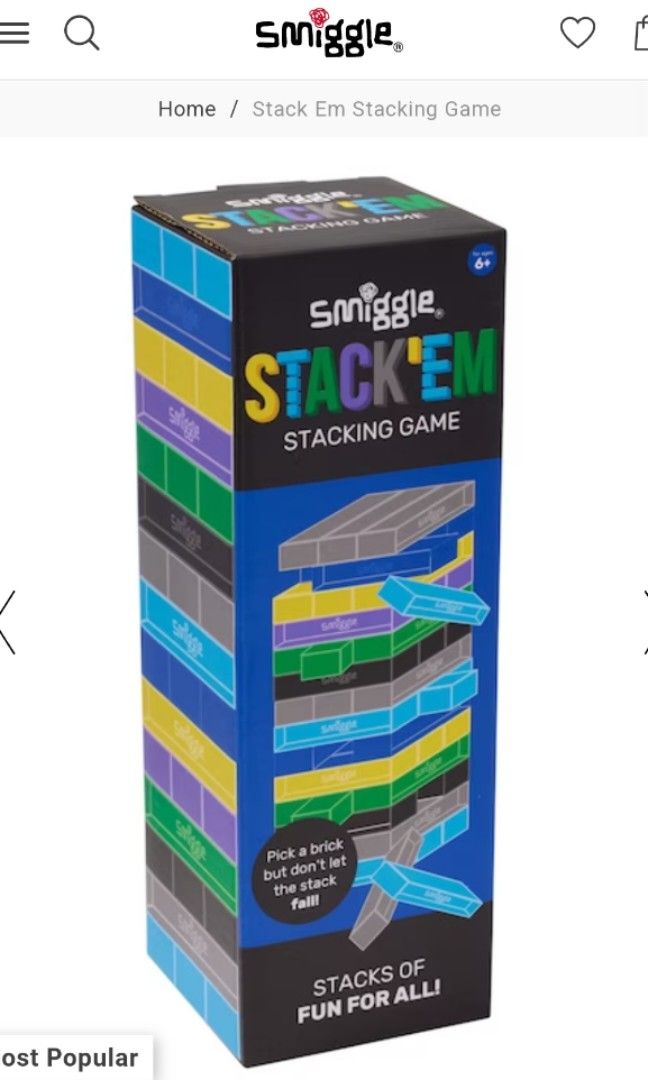 Smiggle Stacking game aka Jenga, Hobbies & Toys, Toys & Games on Carousell
