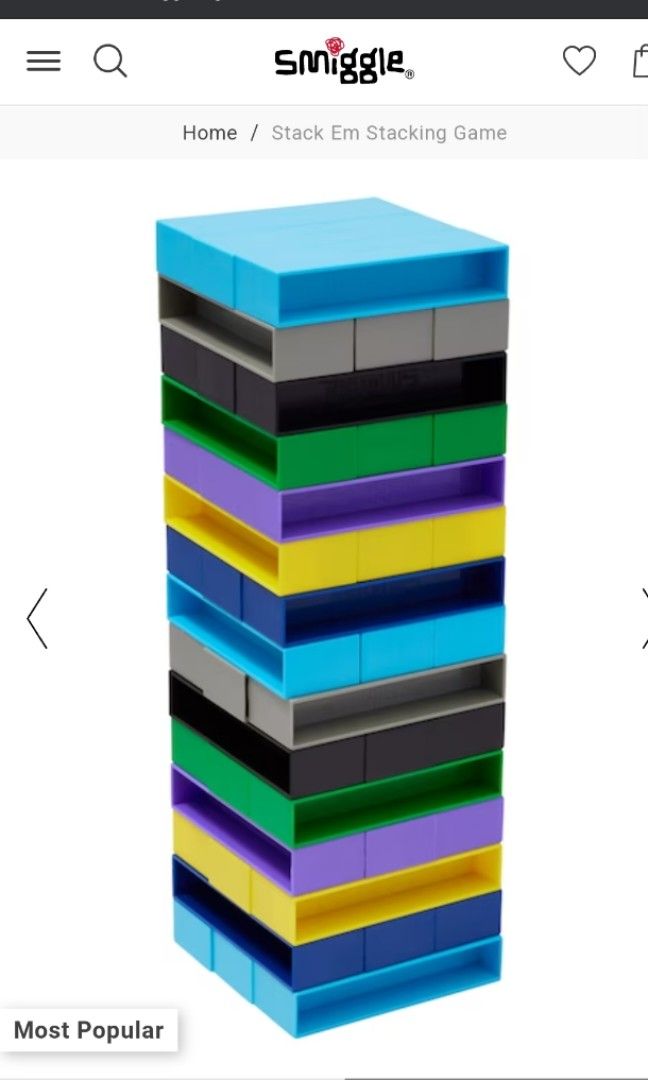 Smiggle Stacking game aka Jenga, Hobbies & Toys, Toys & Games on Carousell
