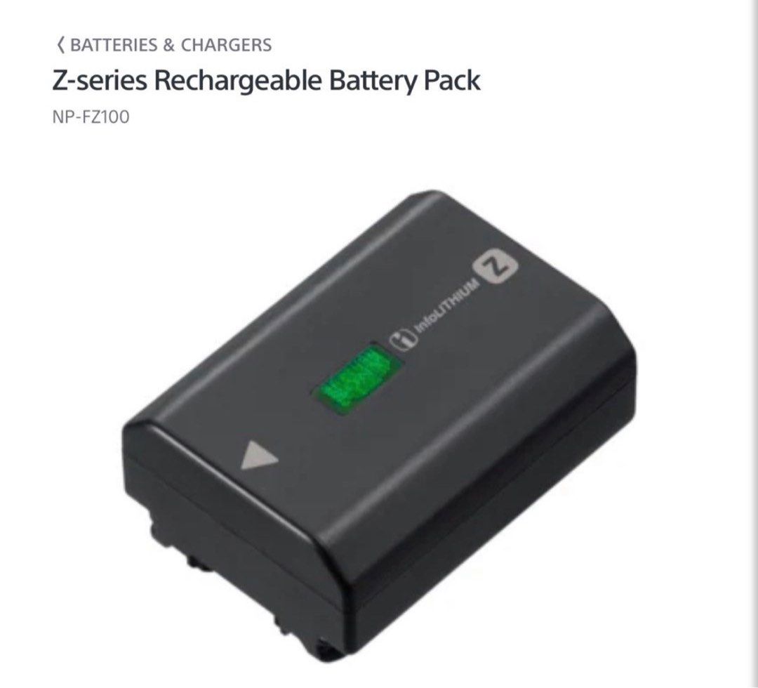 Sony NP-FZ100 Original Battery, Photography, Photography Accessories, Batteries & Chargers on ...
