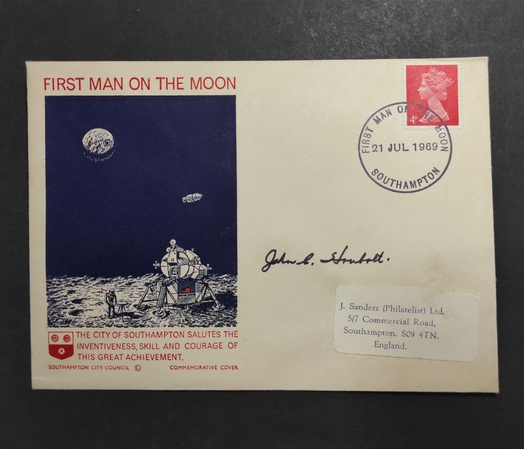 SOUTHAMPTON -- FIRST MAN ON THE MOON COMMEMORATIVE COVER With Stamp ...