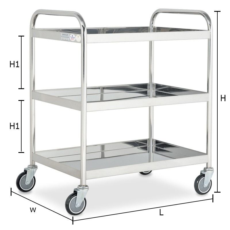 Stainless Three Tray Trolley, Commercial & Industrial, Industrial ...