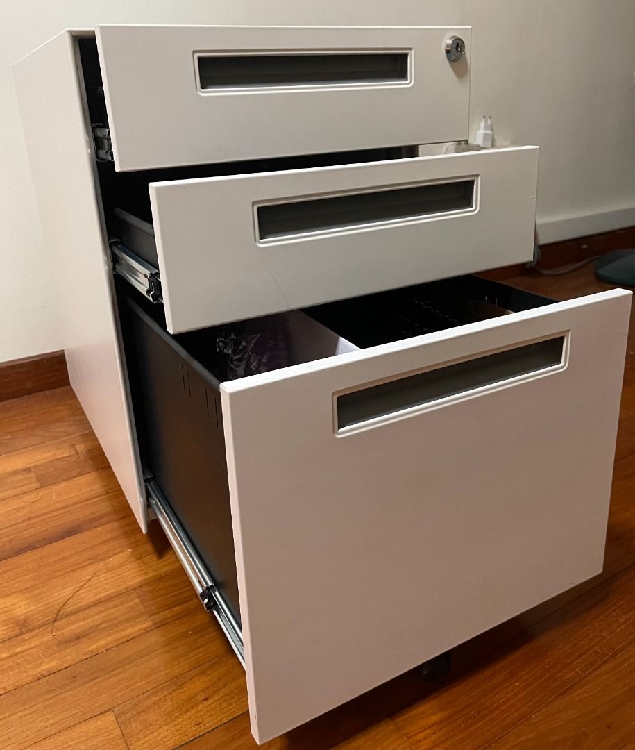 Steel Movable Pedestal / drawer with lock, Furniture & Home Living ...
