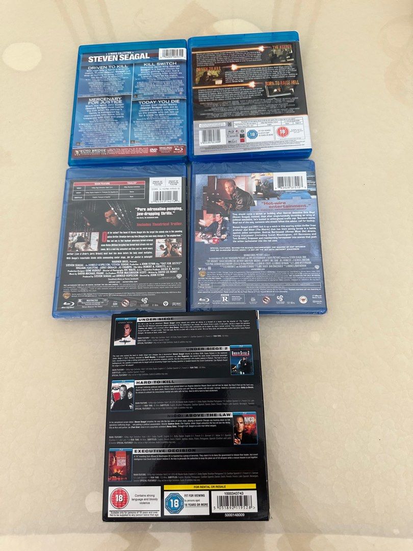 Steven Seagal Blu Ray Collection, Hobbies & Toys, Music & Media, CDs ...