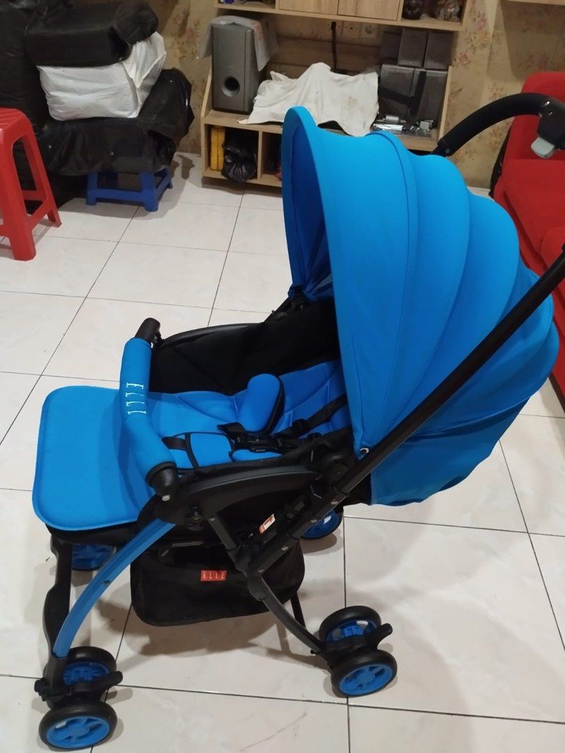 Stroller bayi Elle warna biru like new stoler, Bayi & Anak, Kereta ...