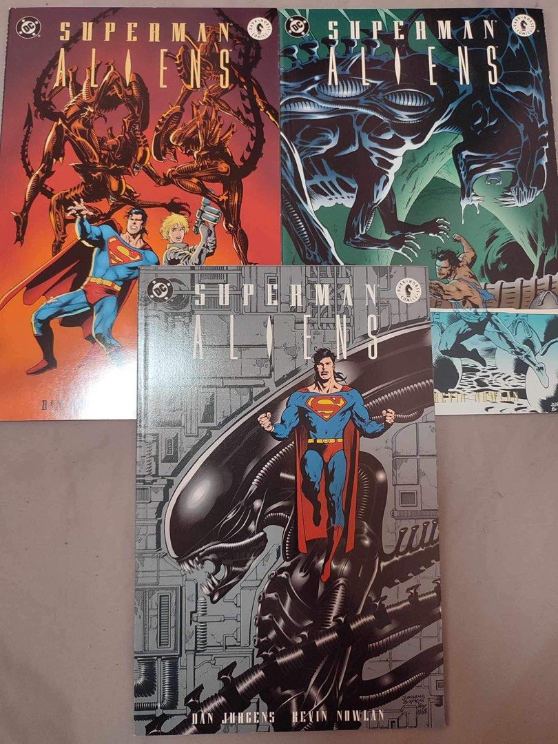 SUPERMAN VS ALIENS COMICS (1995) complete set #1-3 DC DARK HORSE ...