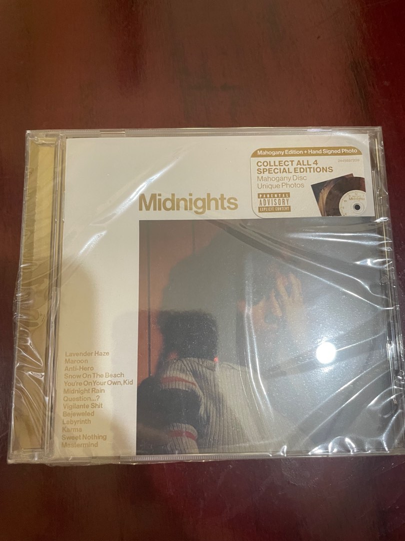 Taylor Swift Signed Midnights Mahogany CD, Hobbies & Toys, Music ...