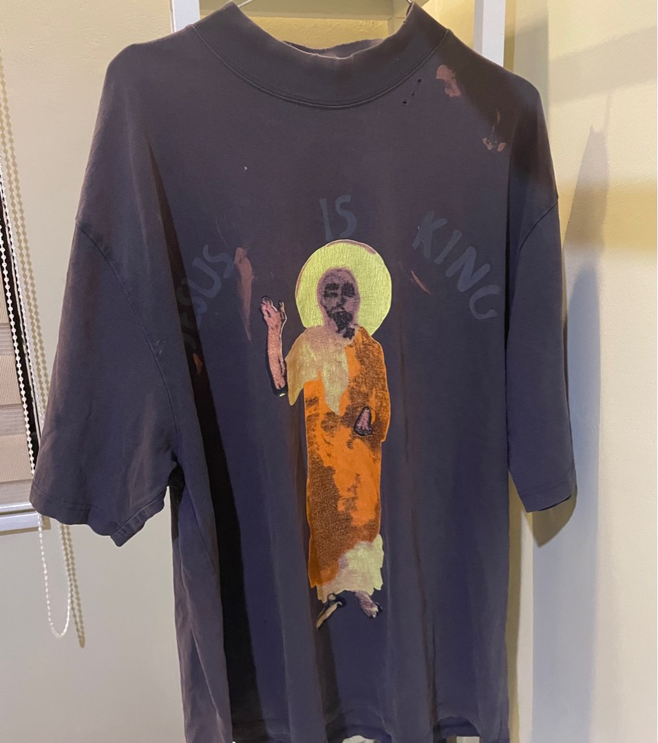 Thrashed Condition Kanye West Jesus is King Shirt, Men's Fashion, Tops ...
