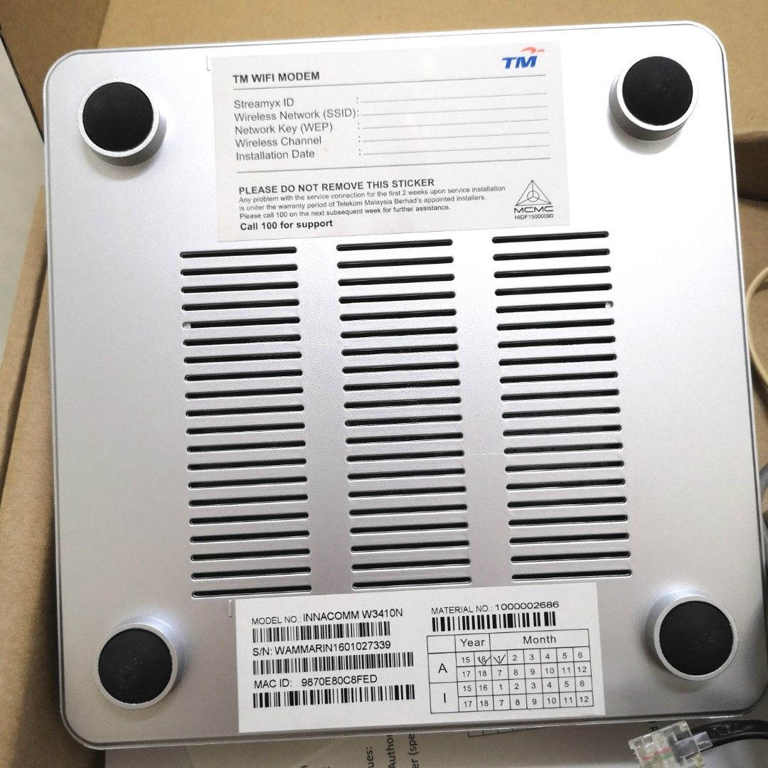 TM Wifi Modem Router INNACOMM W3410N ASDL MARITIME, Computers & Tech ...