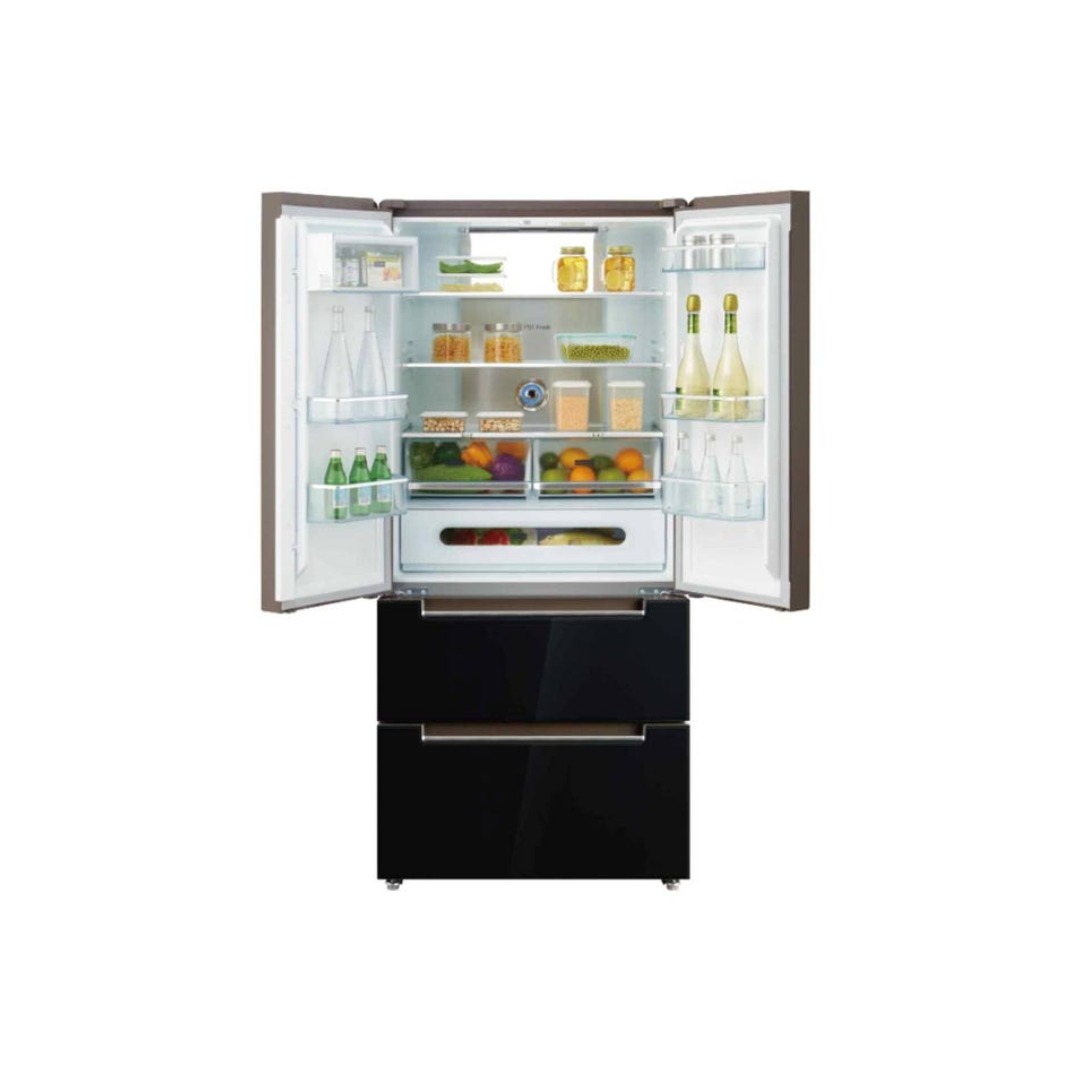 TOSHIBA GR-RF532WEPGX 503L BLACK GLASS F RENCH DOOR REFRIGERATOR, TV ...