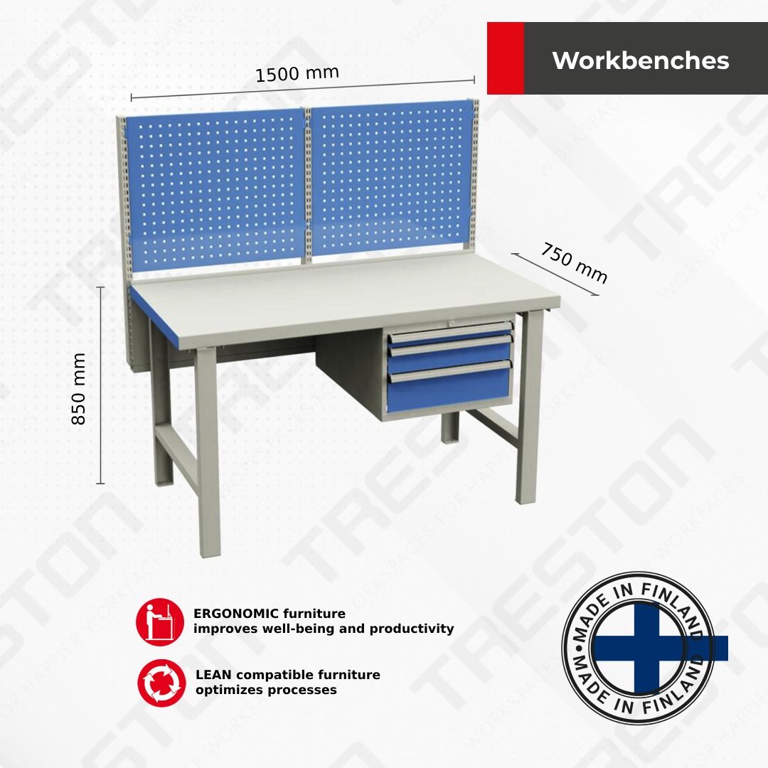 TRESTON Heavy Duty Workbench Worktop with Drawer Model 8 | Installation & Preorder, Furniture ...