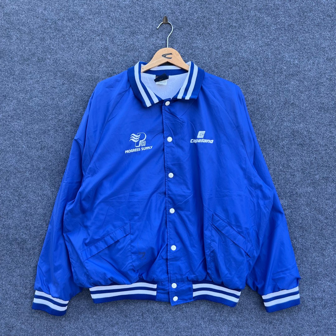 Vintage 90s Hilton Blue Nylon Varsity Jacket XXL Size, Women's Fashion, Coats, Jackets and ...