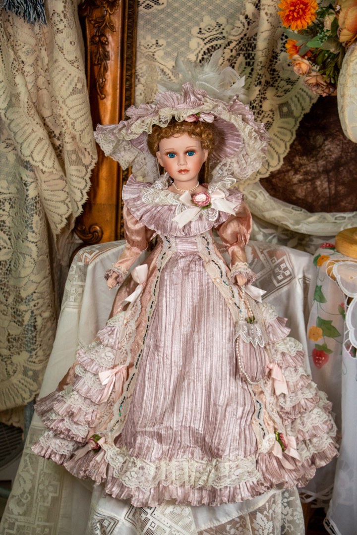 Vintage beautiful porcelain doll rococo style dress porcelain doll 22 ...