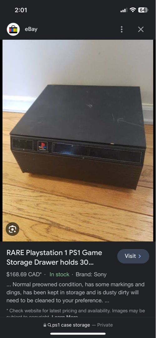 Vintage PS1 Game Storage (Rare), Video Gaming, Video Games, PlayStation ...