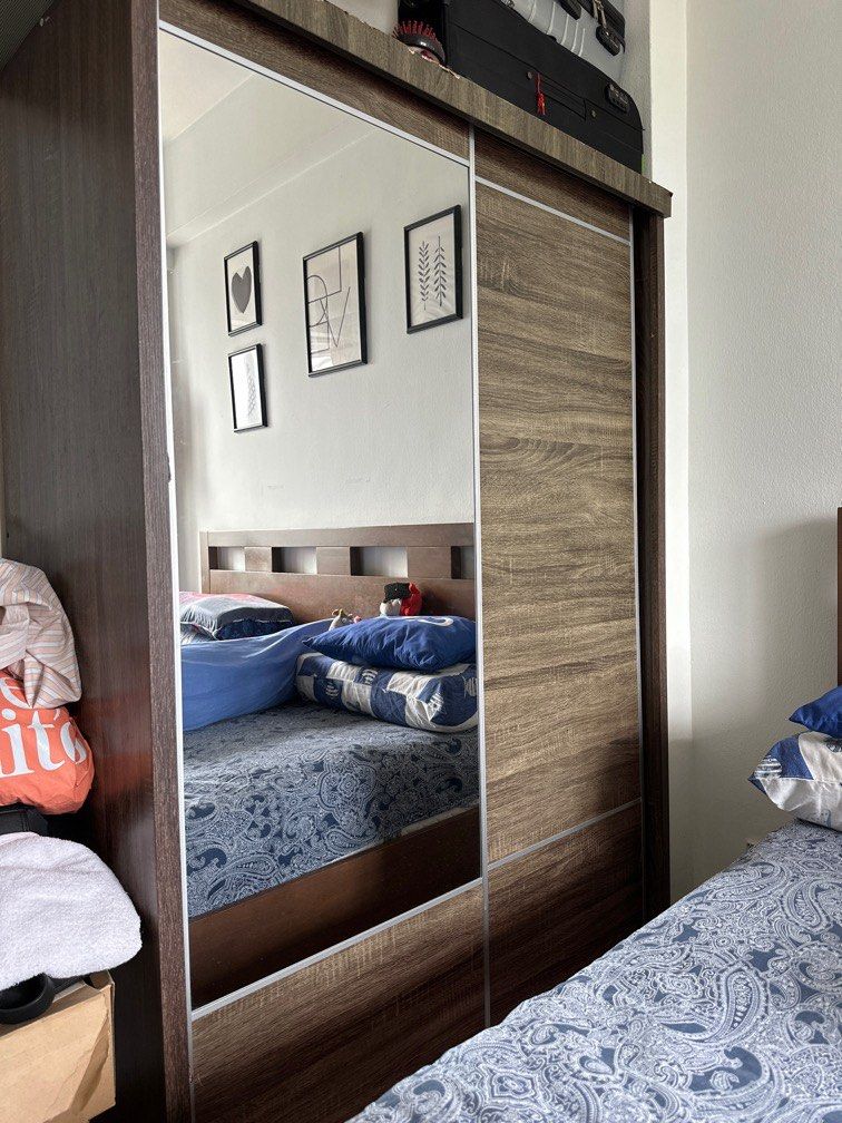 Wardrobe with sliding doors 4feet, Furniture & Home Living, Furniture ...