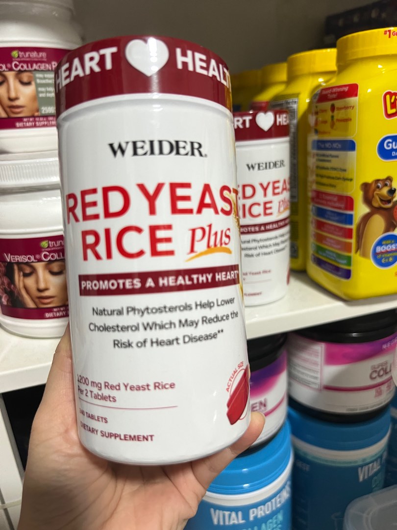 Weider Red Yeast Rice Plus 1200 mg., 240 Tablets, Health & Nutrition ...