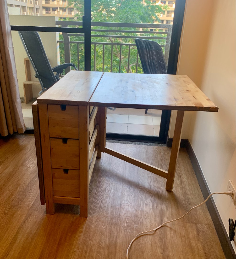 Wooden Table Folding Ikea, Furniture & Home Living, Furniture, Tables ...