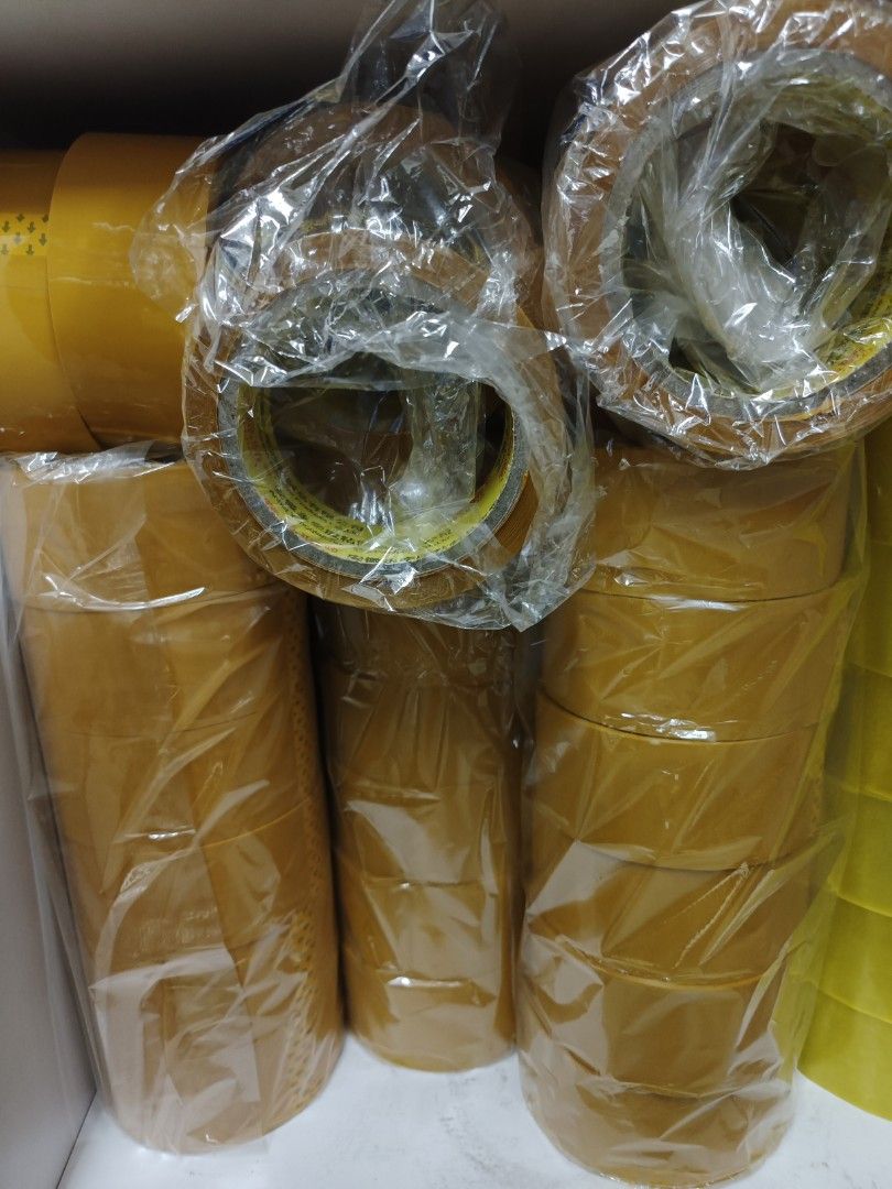Yellow Scotch tape clear packing tape transparent OPP 10mm thick ...