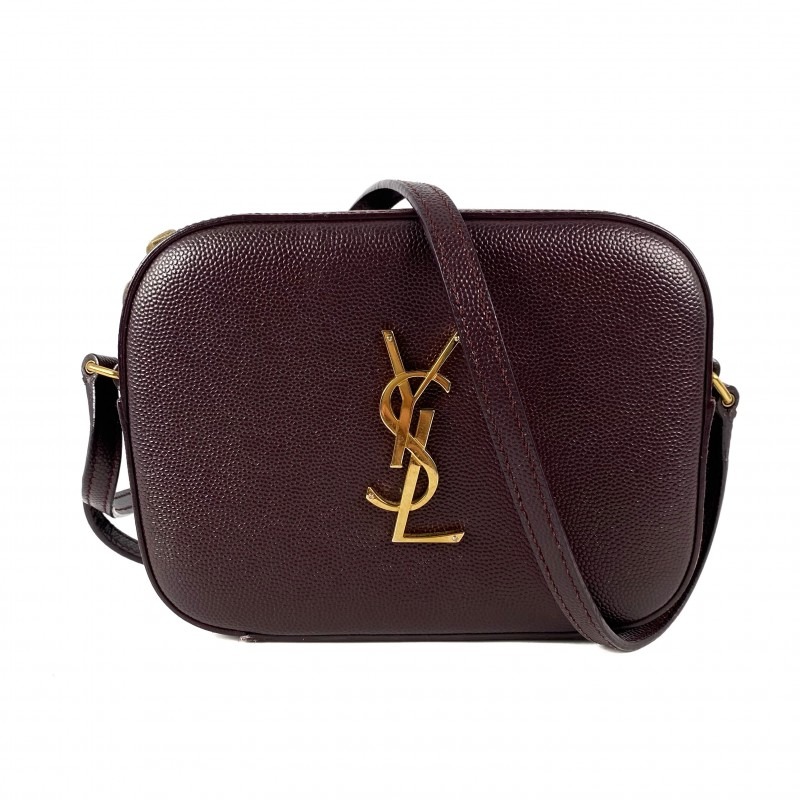 YSL Wine Pebbled Calfskin Camera Crossbody Bag, Luxury, Bags & Wallets ...