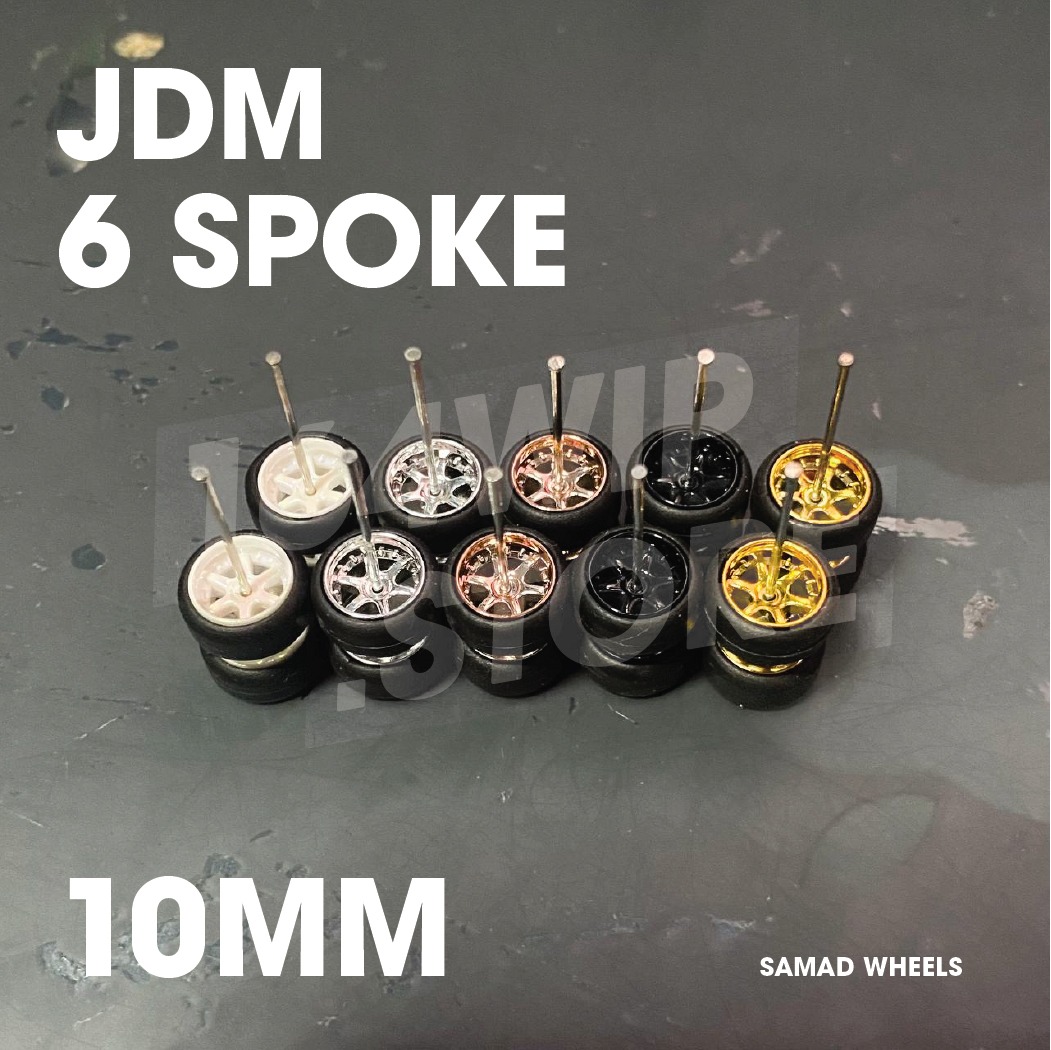 1:64 Hot Wheels Real Riders Samad Wheels 10mm 6 Spoke JDM Rose Gold ...