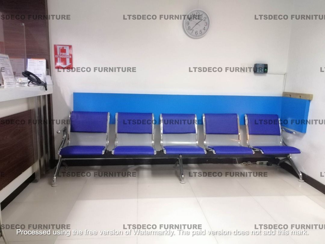 5 SEATER GANG CHAIR OFFICE PARTITION FURNITURE, Furniture & Home Living ...