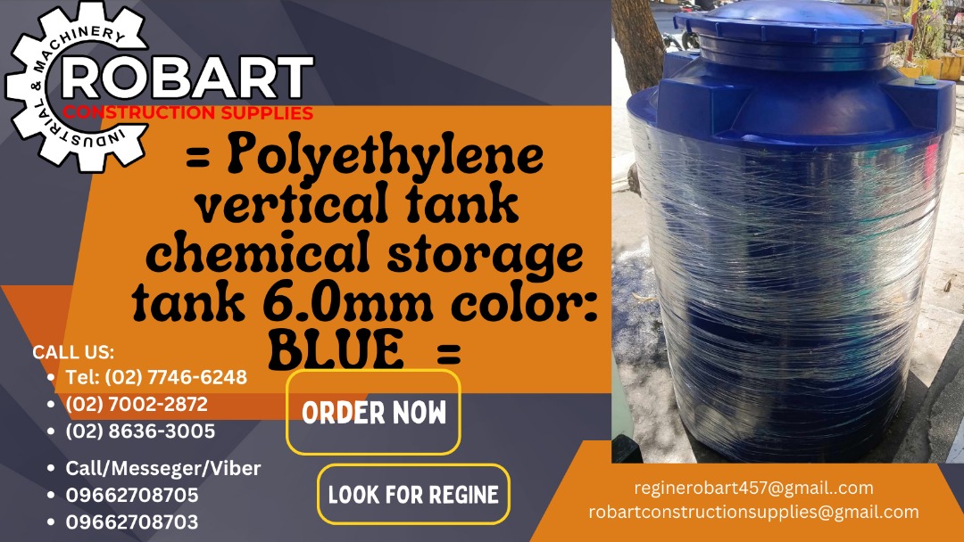 = Polyethylene vertical tank chemical storage tank 6.0mm color: BLUE ...