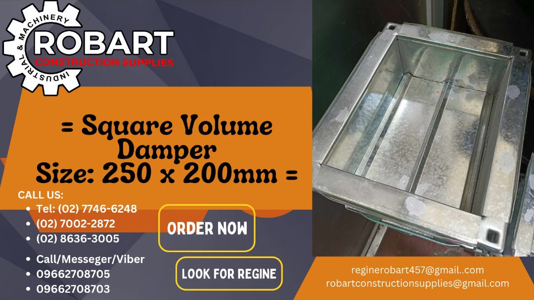= Square Volume Damper Size: 250 x 200mm =, Commercial & Industrial ...
