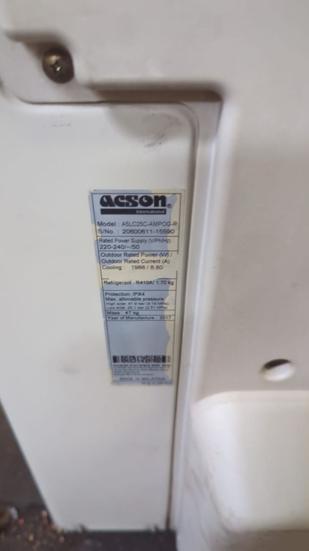 ACSON 2.5HP Outdoor (R410A GAS), Everything Else, Others on Carousell