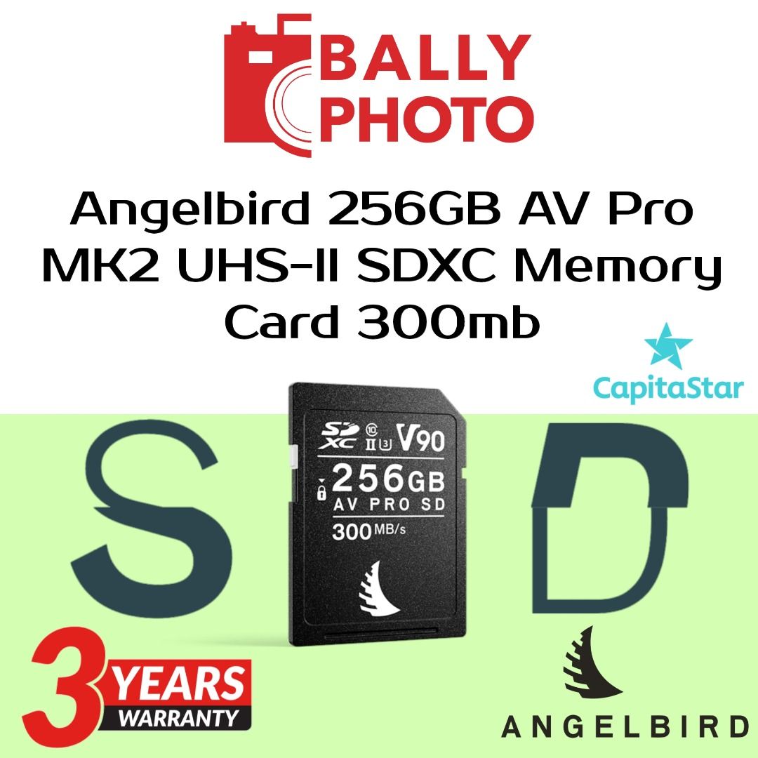 Angelbird 256GB AV Pro MK2 UHS-II SDXC Memory Card 300mb, Photography ...