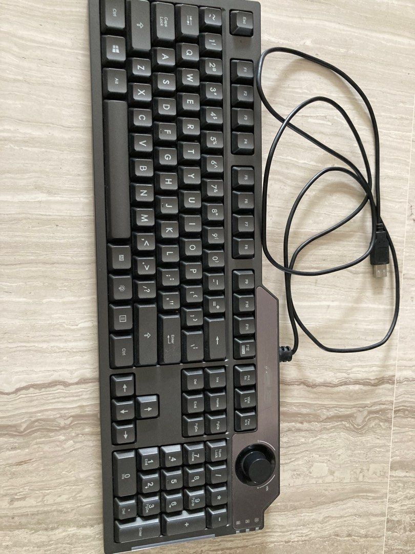 Asus wired keyboard with volume knob G01KB, Computers & Tech, Parts ...