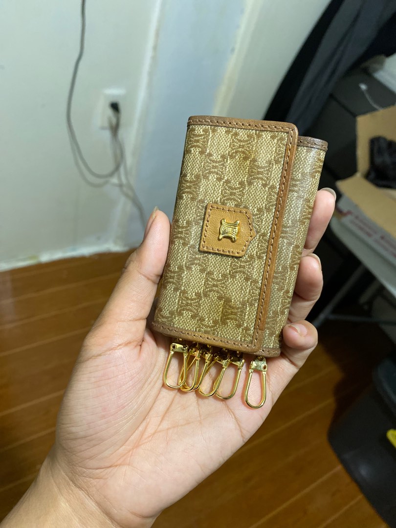 Authentic Celine Key Card Holder Macadam, Luxury, Bags & Wallets on ...