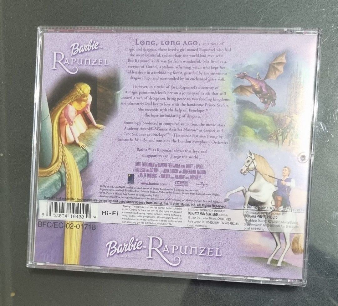 Barbie Rapunzel vcd, Hobbies & Toys, Music & Media, CDs & DVDs on Carousell