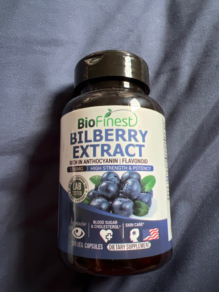 Bilberry extract 1200mg, Health & Nutrition, Health Supplements ...