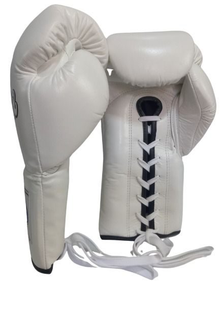 [BRAND NEW ] Fairtex Lace up Gloves BGL6 White Competition Gloves Pro ...