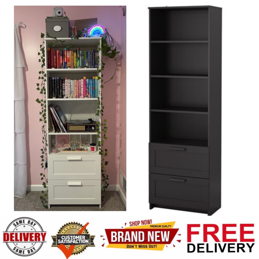 Brand new product BRIMNES available Bookcase White and black Bookcase ...