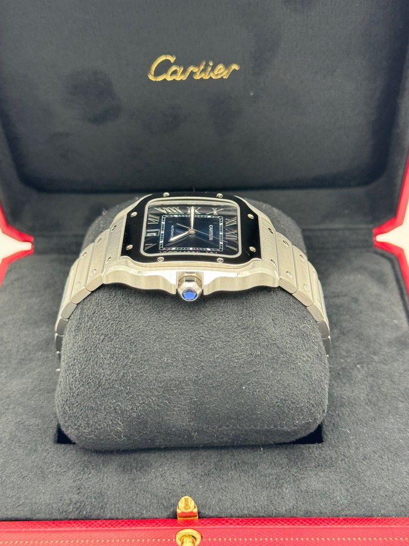 Cartier De Santos Large Blue Dial, Luxury, Watches on Carousell