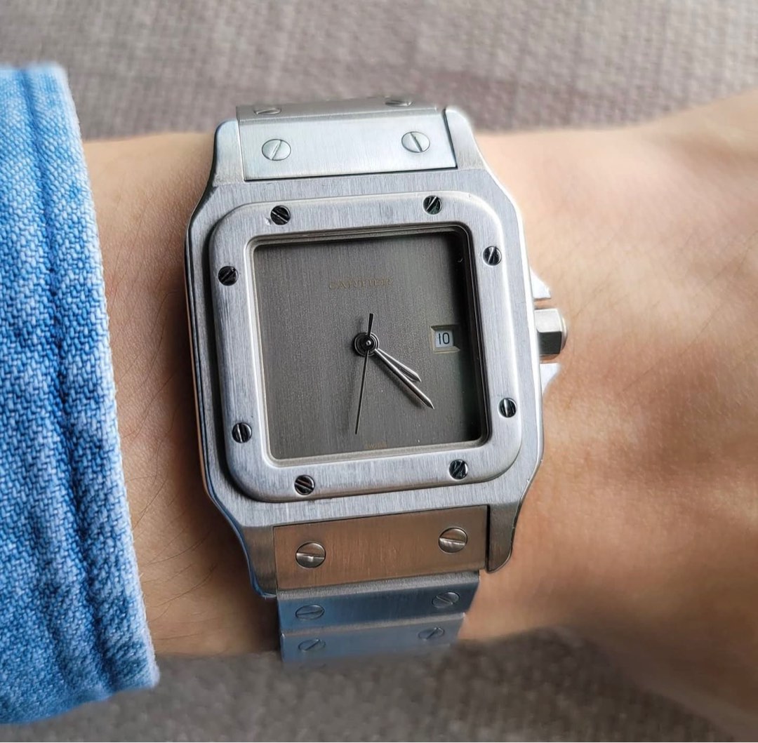 Cartier santos carree 1980 ghost dial, Luxury, Watches on Carousell