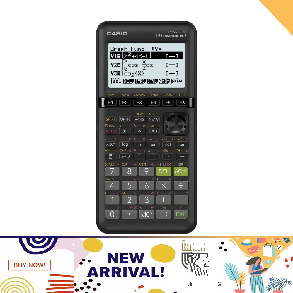 Casio fx-9750GIII, Standard Graphing Calculator, Pyton and Natural Text ...