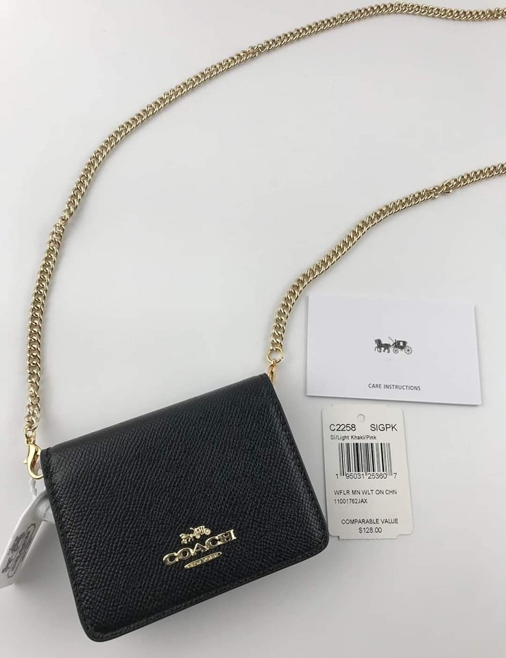 CCH Mini Chain Wallet in black, Women's Fashion, Bags & Wallets, Purses & Pouches on Carousell