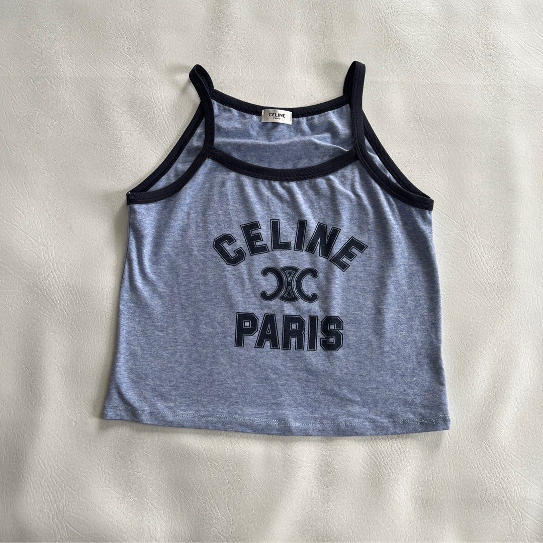 Celine Paris Tank Top in Cotton Jersey, Luxury, Apparel on Carousell