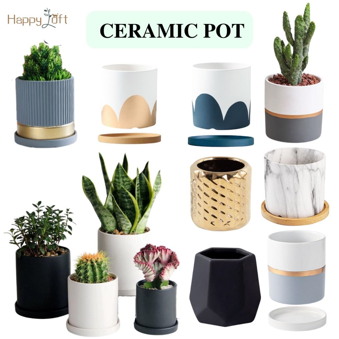 Ceramic Pot Plant Vase Indoor Outdoor House Deco Large Small Pots ...