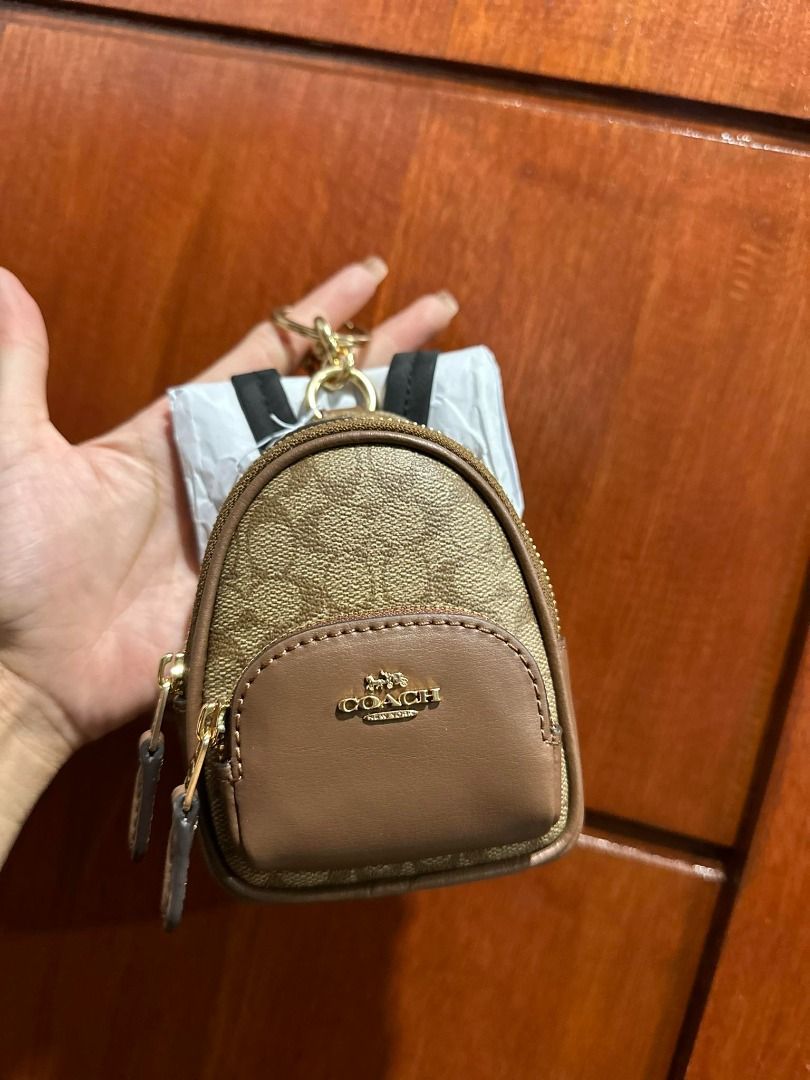 Coach Mini Court Backpack Bag Charm In Signature Canvas With Coach ...