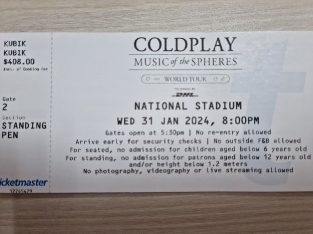 ColdPlay Kubick Experience, Tickets & Vouchers, Event Tickets on Carousell
